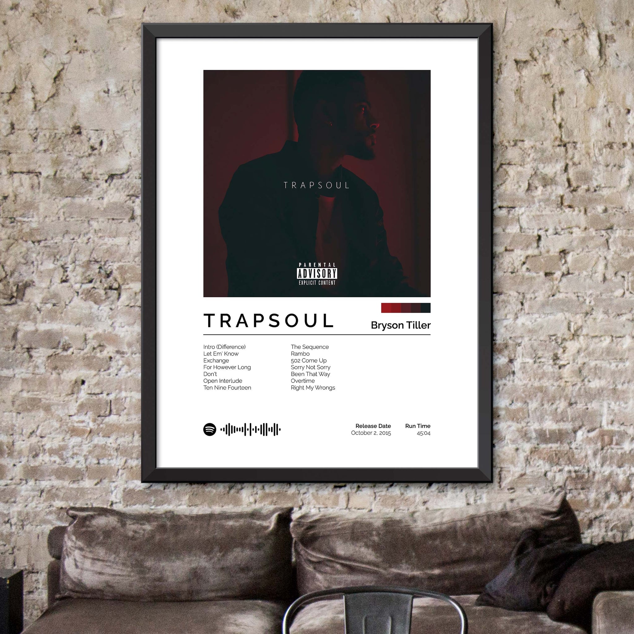 Bryson Tiller - Trapsoul Album Cover Print – Dormfuly